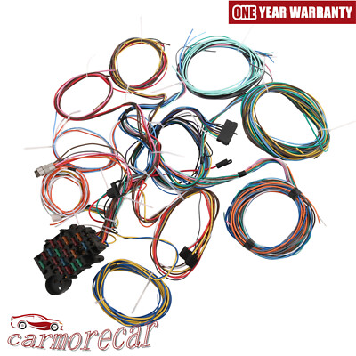 22 Circuit Wiring Harness Street Hot Rat Rod Custom Wire Kit XL WIRES ...
