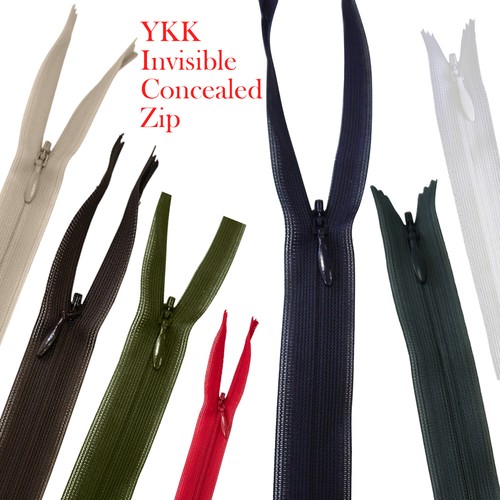 YKK Closed-Ended Invisible Concealed Multicolour Zips with Nylon Teeth ...