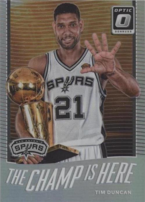 2017-18 Panini Donruss Optic - The Champ Is Here Tim Duncan #11 Holo ...