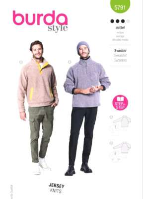 Burda 5791 Men's Tops Sewing Pattern (2 Styles) Men's Sizes 36-46 NEW ...