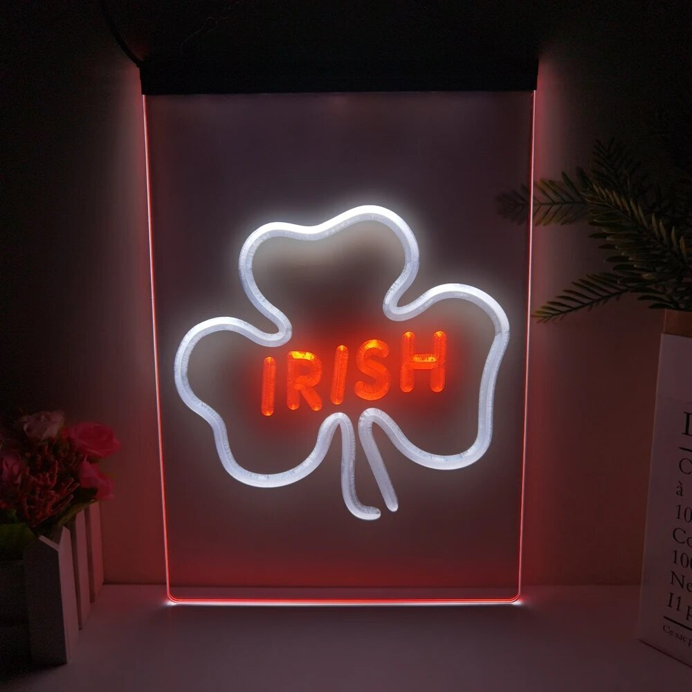 Irish Pub Shamrock Bar Club Pub LED Neon Light Sign Display Wall Art ...