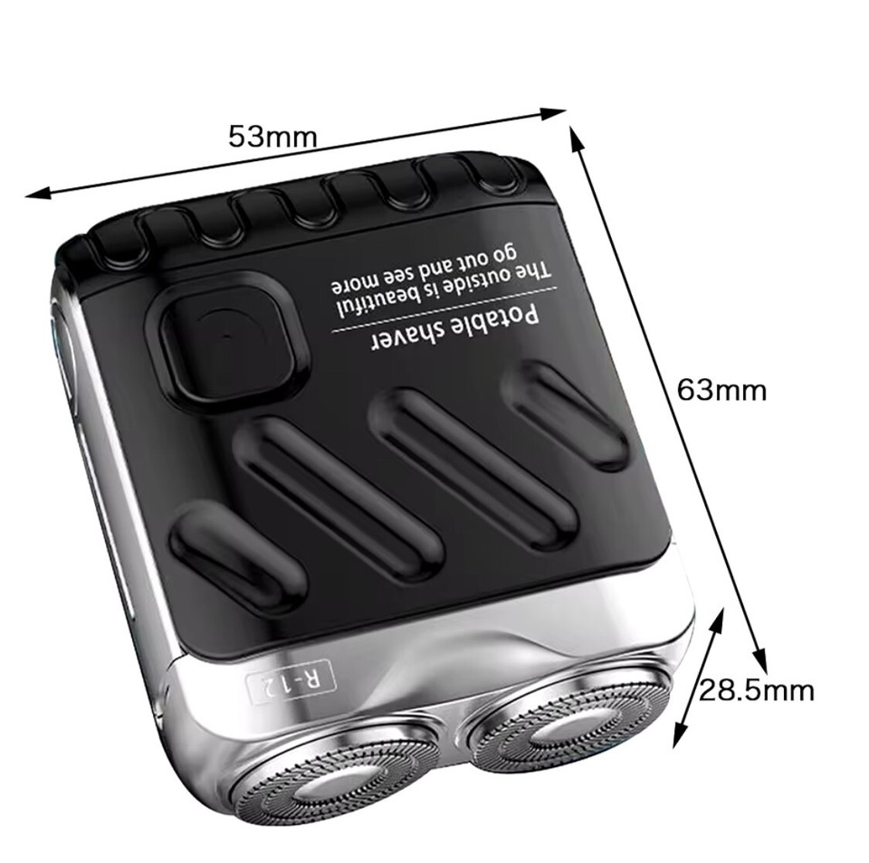 Double-Ring Pocket Shaver Mini Men's Shaver Portable Beard Travel ...