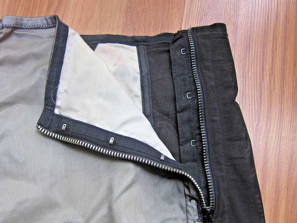 Vintage 50s Open Bottom Girdle w/Nu-Low Garters Black/Silver Grey ...