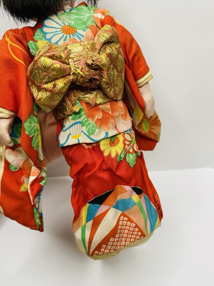 Vintage Japanese Ichimatsu Doll 10” Flower Dance Young Girl in Orange ...