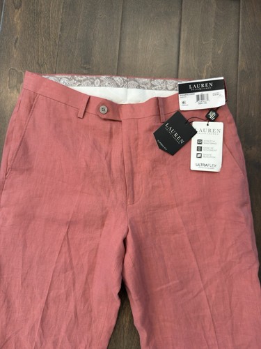 NWT Lauren Ralph Lauren UltraFlex Classic Fit 100% Linen Pants Size ...