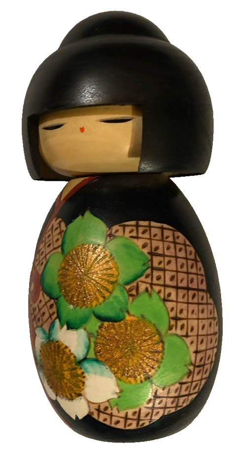 Yuji Kawase Signed Creative Kokeshi Doll approx 6.5″ Gunma Japan Spring ...