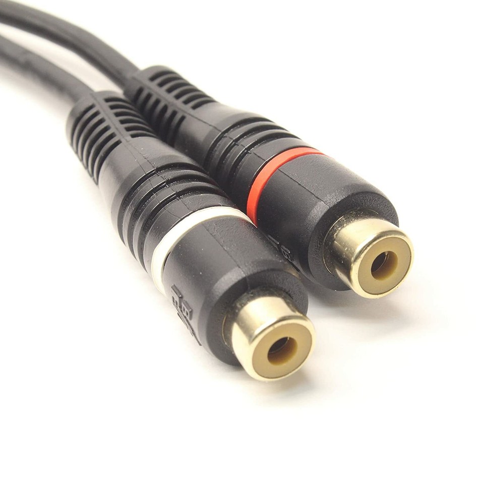 RCA 1 Male to 2 Female Audio Red White RCA Speaker Y-Converter Splitter ...