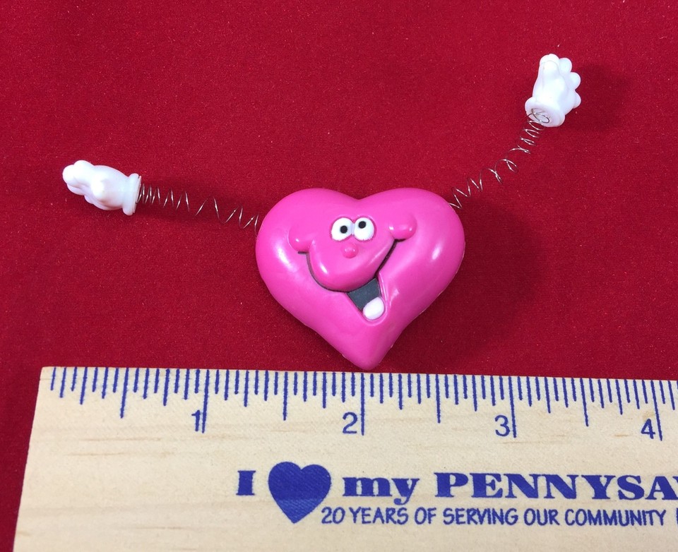 RUSS Smiling Heart Spring Arms Plastic Pin Vintage Collectible Gift | eBay
