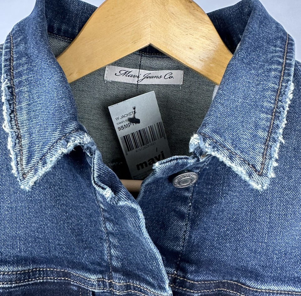 MAVI Jeans Denim Jacket Womens Small JILL Blue Designer Cotton Stretch ...