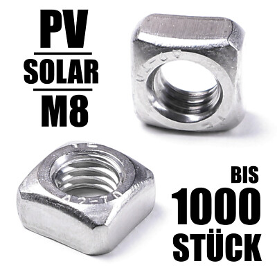 M8 DIN 557 Edelstahl A2-70 Vierkantmutter PV Mutter A2 Nutenstein im ...