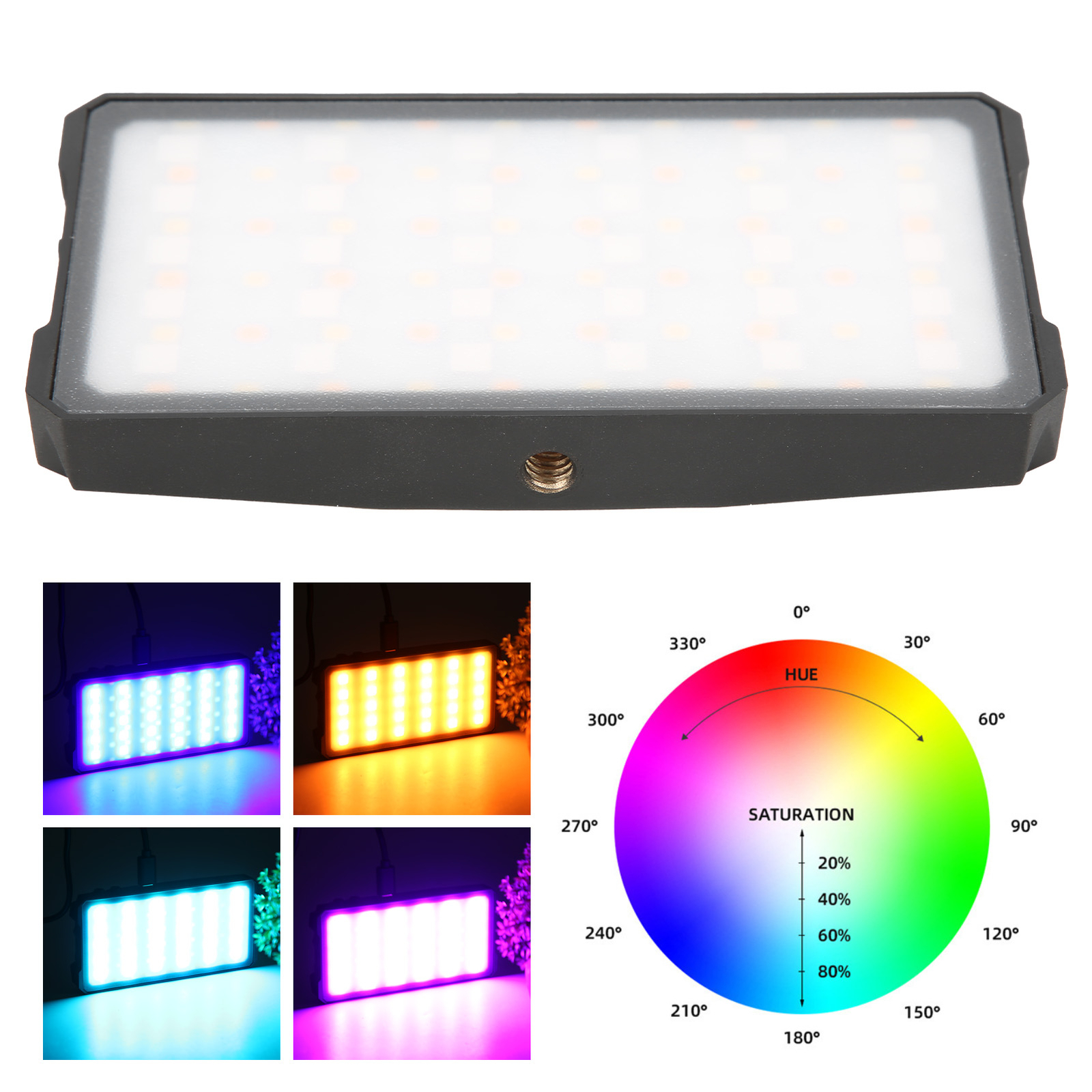 Manbily MFL‑02 5W RGB LED Video Light 3000K‑6500K With Desktop Tripod ...