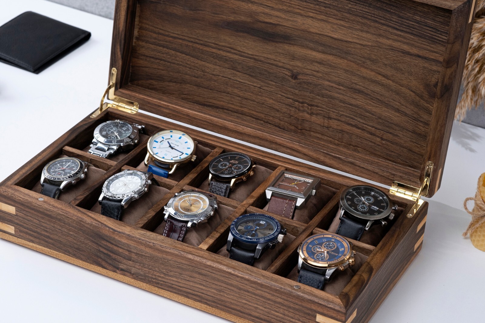 Personalized walnut watch box, 5-8-10-12 Slots handmade engraved watch ...
