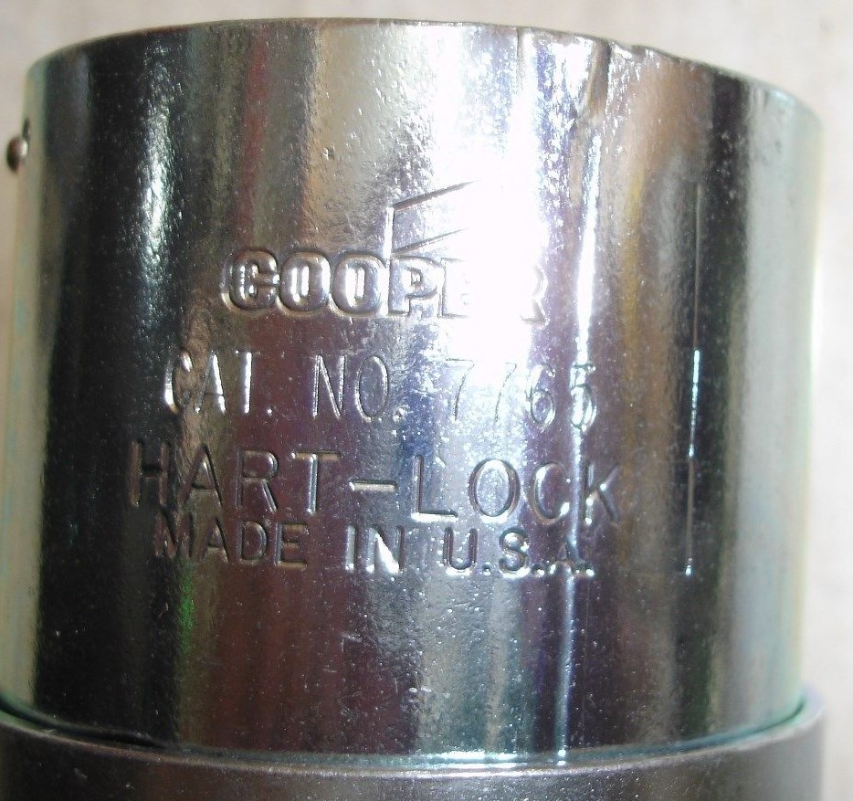 NEW Cooper 7765 50 Amp 600 volt 250 VDC 3 pole 4 wire grounding Locking ...