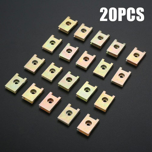 20X Auto Car Clips Screw U Type Nut Fastener Clips Fender Bumper Plate ...