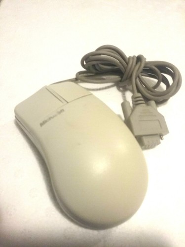 Vintage Very Rare Microsoft Serial Mouse 2.0A 50674A Scroll Ball w ...