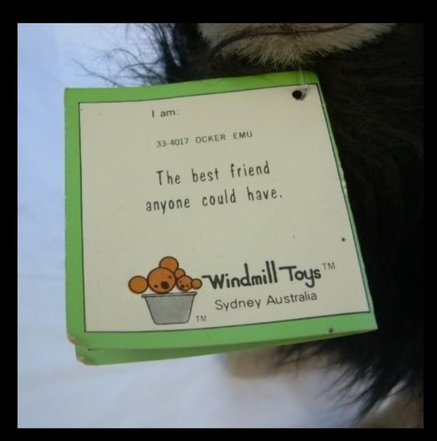 LUX Australia Plush EMU Windmill Toys bird BABY Ostrich COOL vintage ...