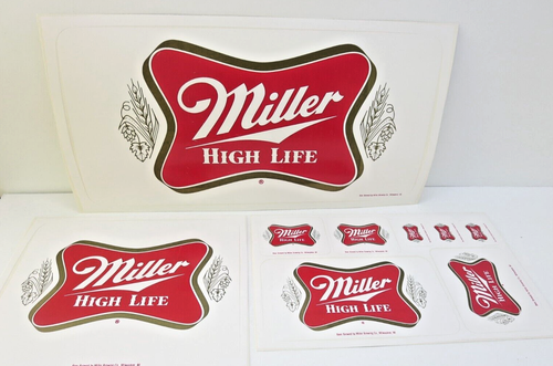 Vintage AUTHENTIC Miller High Life Stickers 9 Stickers. VHTF! | eBay