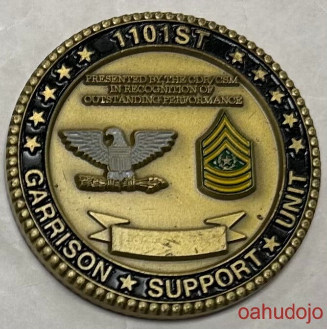 1101st GARRISON SUPPORT UNIT Challenge Coin Oahu Guam Pacific | eBay