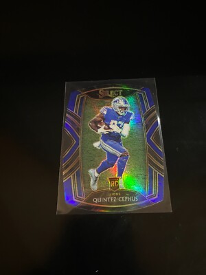 Quintez Cephus 2020 Club Level Blue Prizm Die Cut Football Card Lions ...