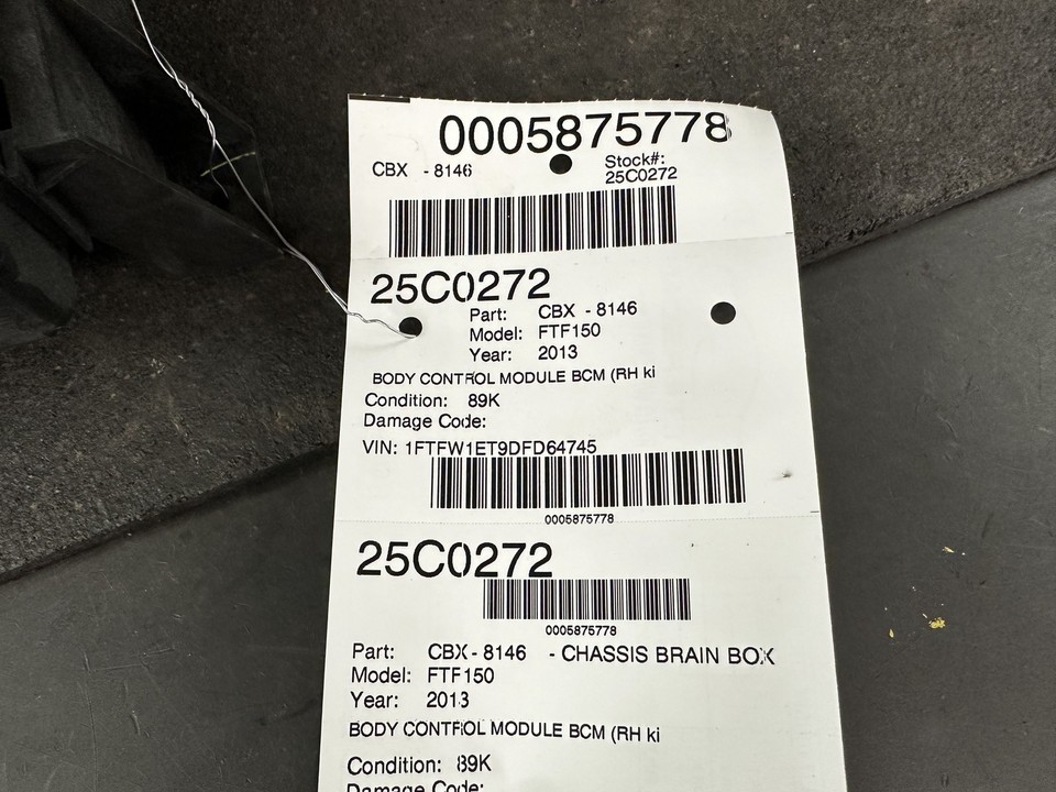 2013 FORD F150 BODY CONTROL MODULE BCM FUSE PANEL ID EC3T14B476BA | eBay