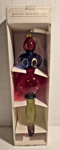 Pier One Bright Festive Christmas Ornament Hand Blown Glass Hand ...