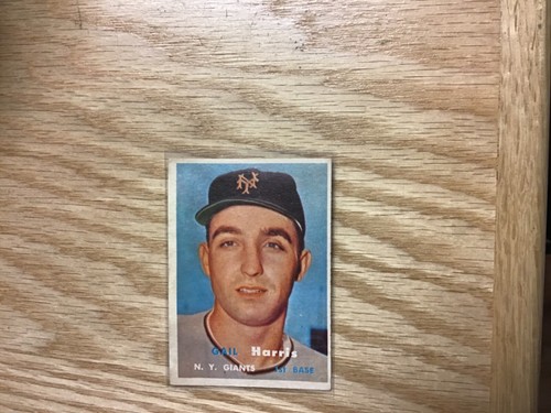 1957 Topps Baseball Gail Harris New York Giants Card #281 | eBay