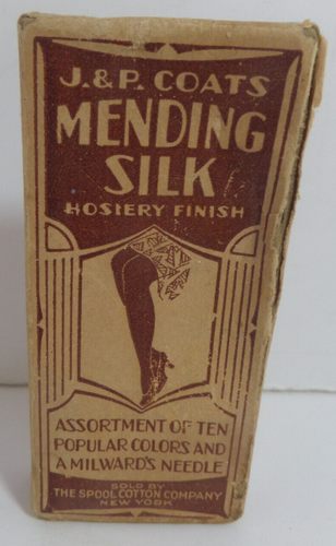 J & P coats mending silk kit hosier finish stockings repair sewing ...