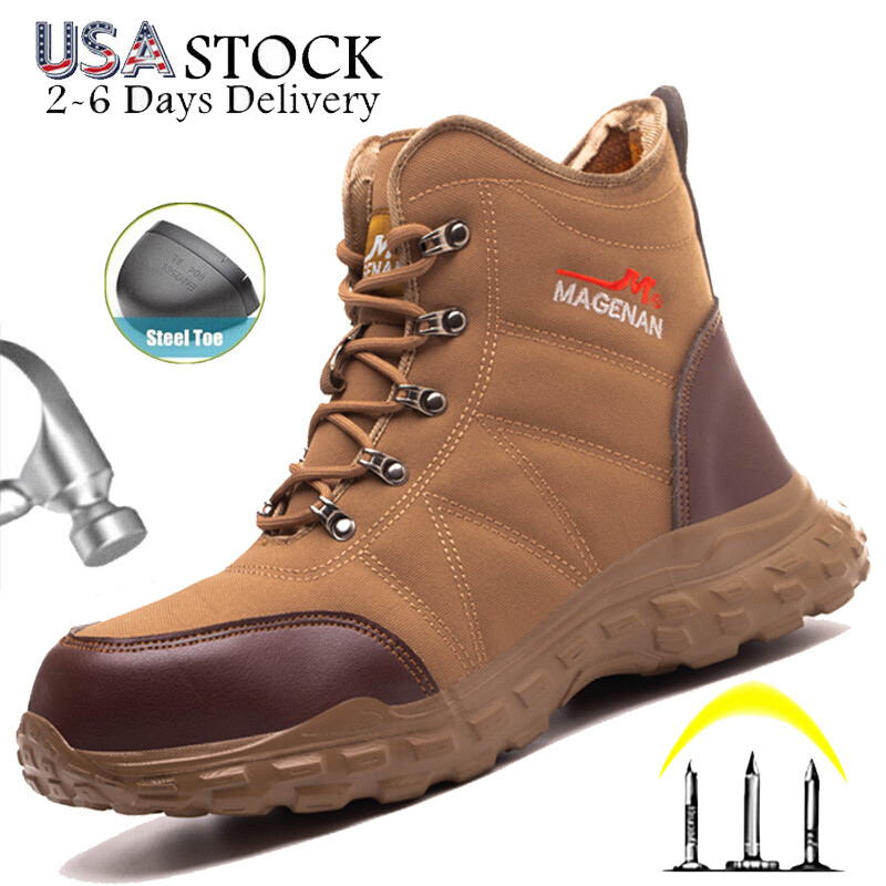 Mens Roofing Shoes Safety Shoes Work Boots Sneaker Steel Toe Boot Wear ...