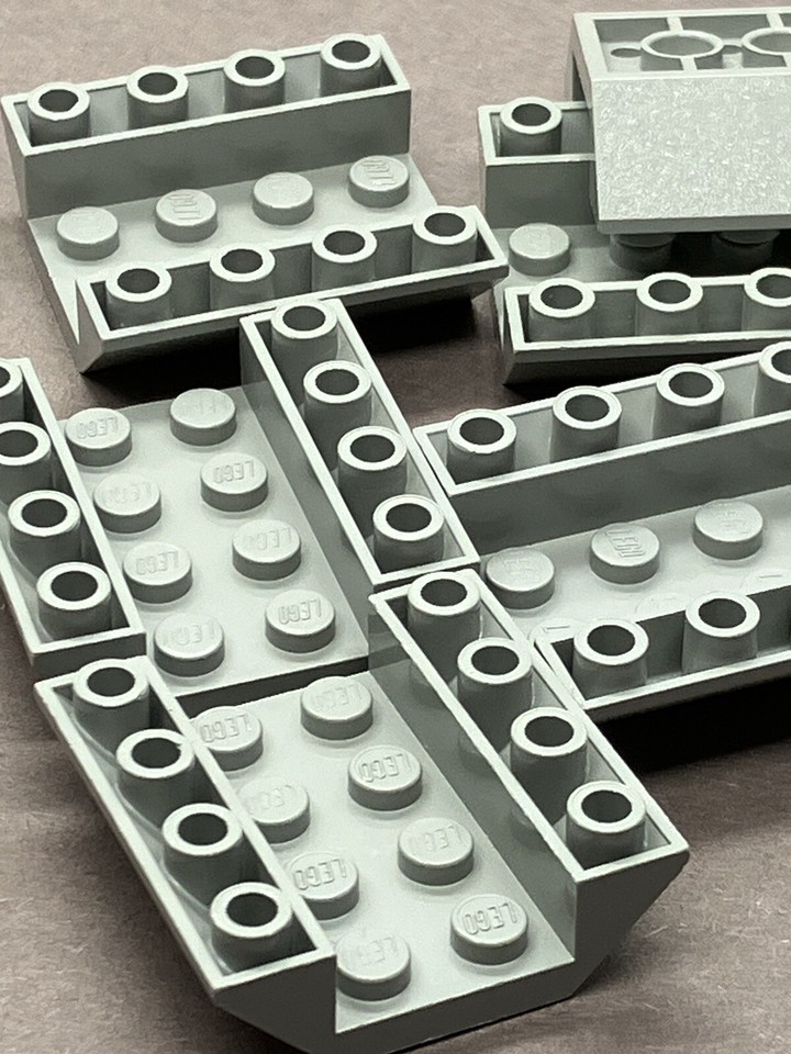 Lego 4854 Old Light Gray Slope, Inverted 45 4 x 4 Double (1pc) Vintage ...