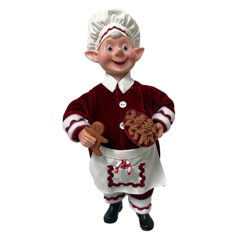 Standing Elf Gingerbread Cook 30cm Christmas Decoration | eBay Australia