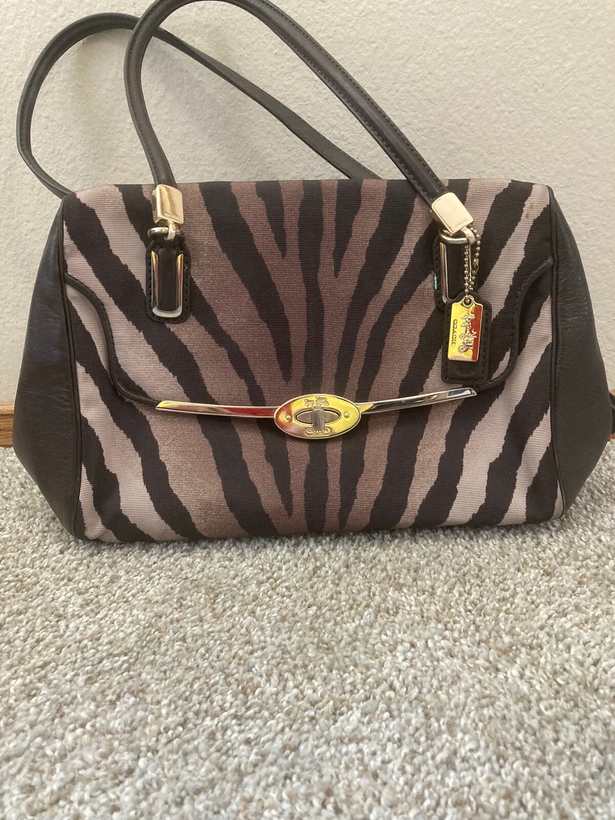 Coach Madison Zebra saltchel purse - Gem