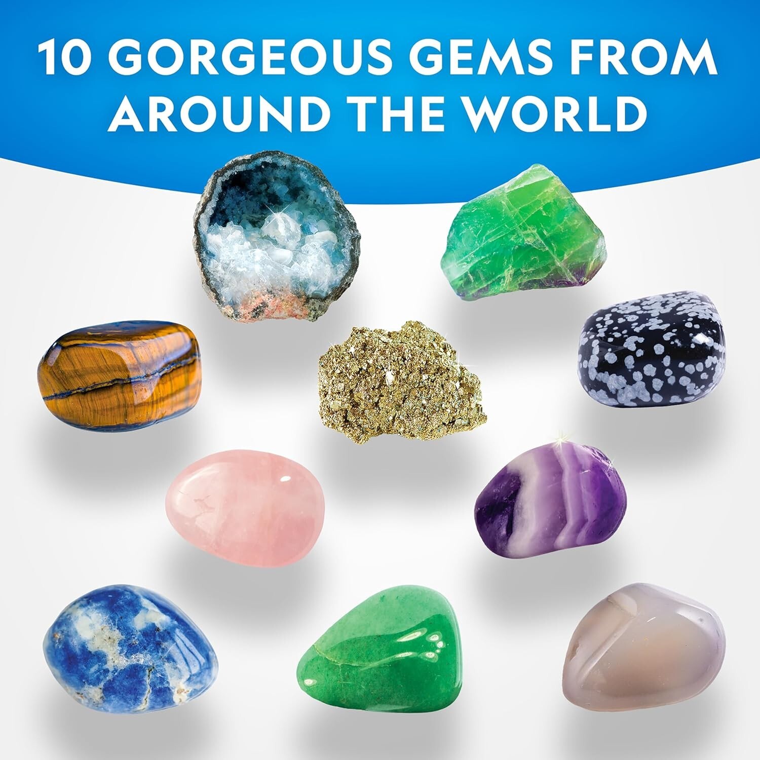 Super Gemstone Dig Kit - Excavation Gem Kit with 10 Real Gemstones for ...