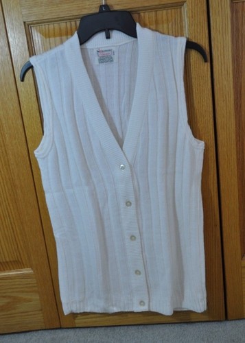 Vintage Primstyle F.W. Woolworth Womens M/L White Button Up Cardigan ...