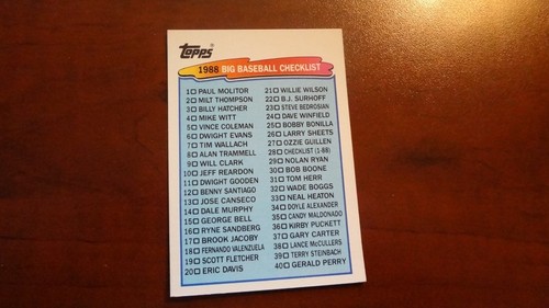 1988 TOPPS BIG BASEBALL CARD # 28 CHECKLIST | eBay
