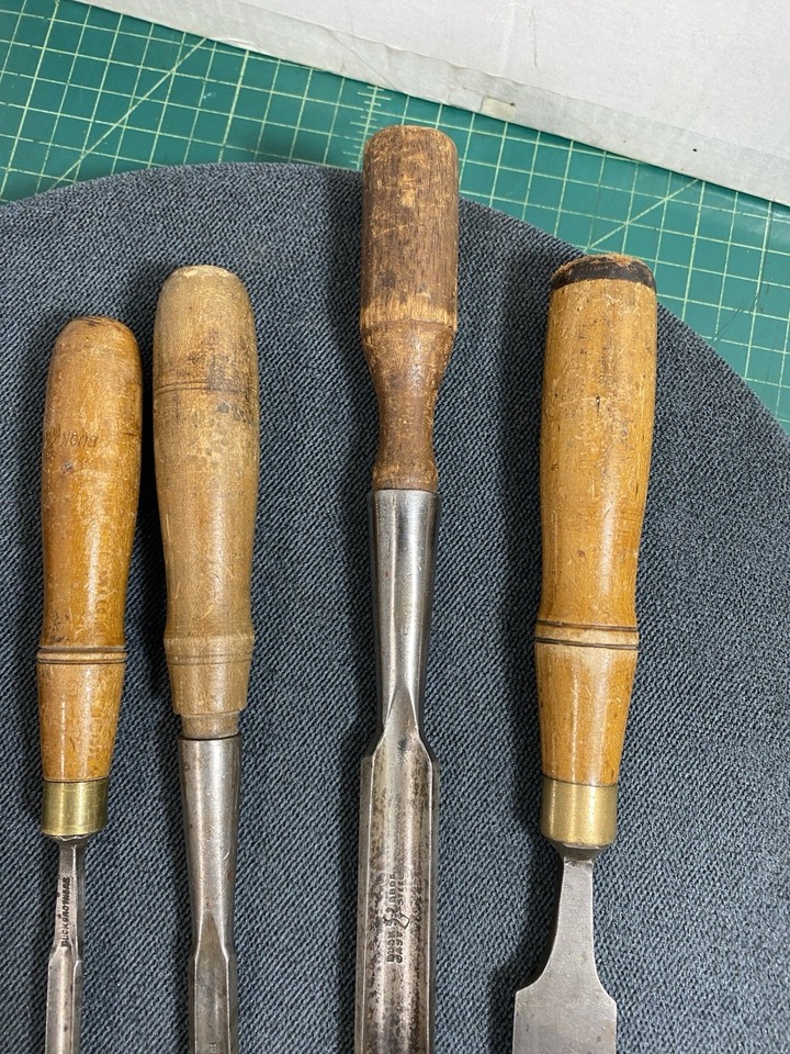 Vintage Buck Bros Chisel Lot Curved & Flat Chisels USA 🇺🇸 Plus P. S ...