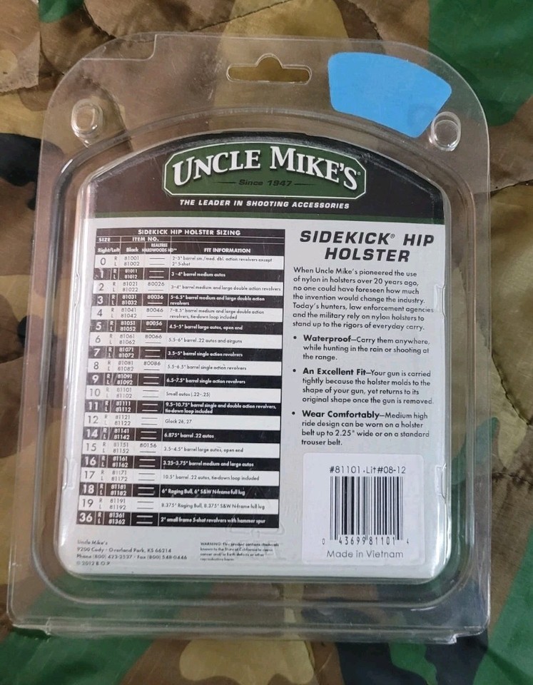 Uncle Mike's Size 10 For Small Autos Right-hand Black Nylon | eBay