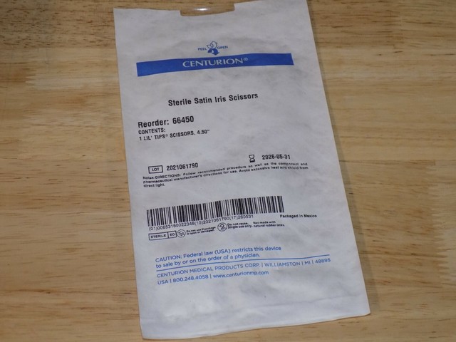 Centurion 66450 Sterile Satin Iris Scissors Surgical Instruments Date ...
