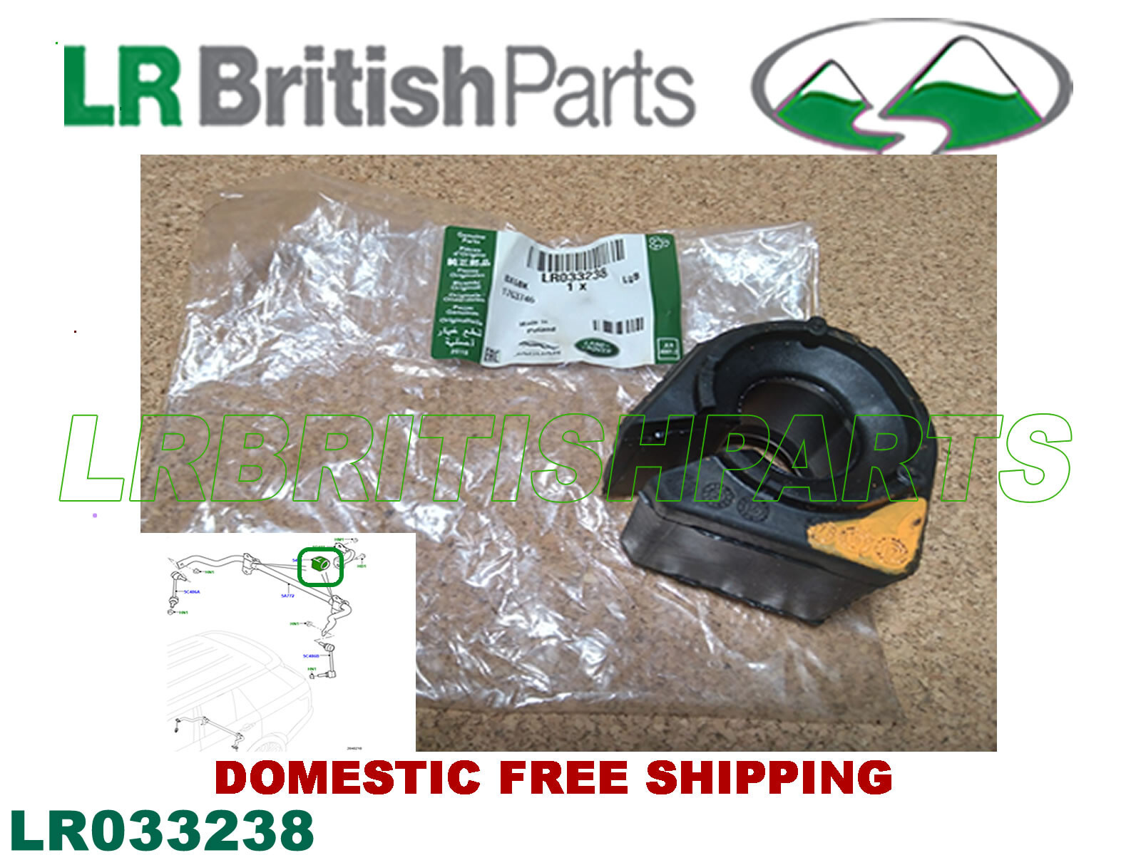 GENUINE LAND ROVER REAR STABILIZER BAR BUSHING RANGE ROVER 13 DISCOVERY ...