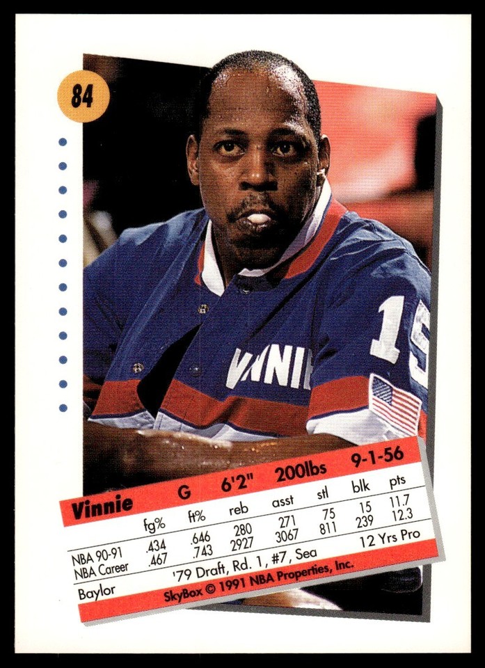 1991-92 SkyBox Vinnie Johnson Detroit Pistons #84 | eBay
