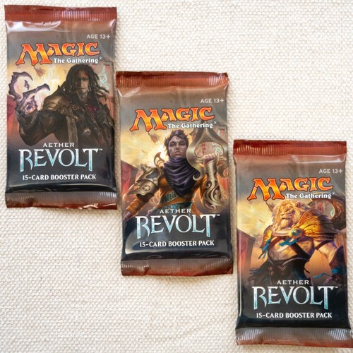 MTG: 3 AETHER REVOLT Sealed Boosters from Box - 1 of Each Art Cover ...