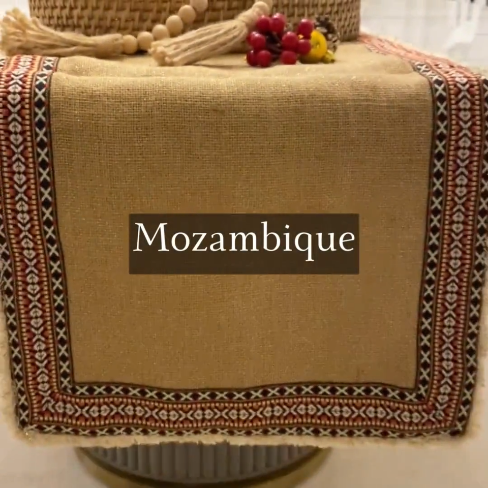 Decorative Table Runner Beige Cotton Wedding Décor Table Décor - Mozambique | eBay
