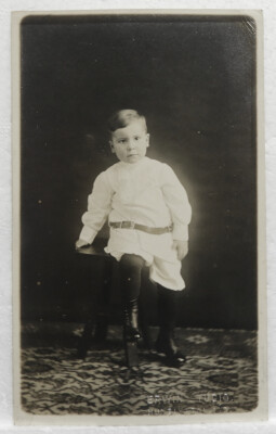 Boy at Erwin Studio Huntington IN Indiana antique rppc real photo Thorn ...