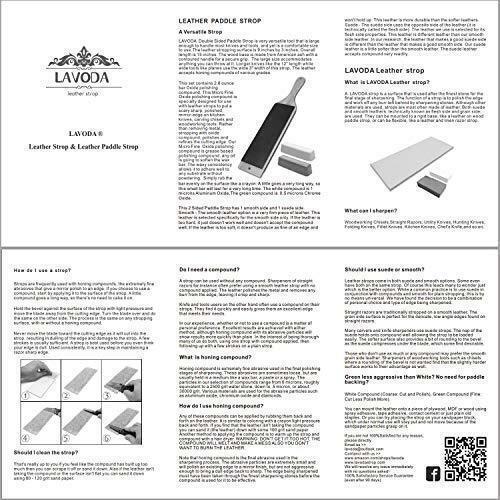 Leather Honing Strop 3 Inch by 8 Inch with 2 Oz Green White Polishing ...