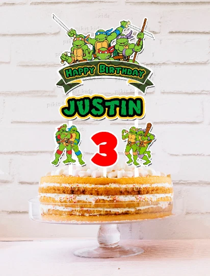 Ninja Turtles Birthday Cake Topper Template Printable DIY, 60% OFF
