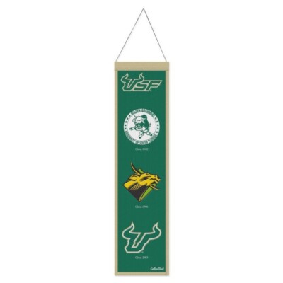 South Florida Bulls USF Heritage Banner Embroidered Wool 8" X 32" | eBay