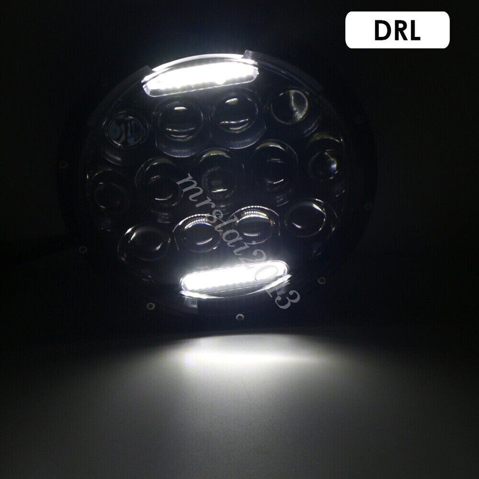 2pcs 7'' inch LED Headlight Hi/Lo Beam DRL Light For Jeep Wrangler JK ...