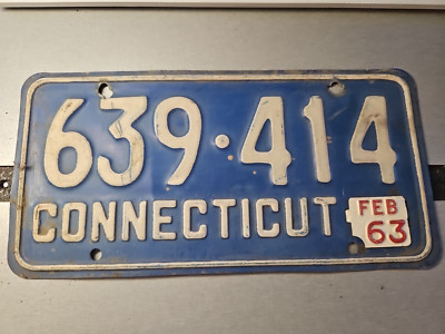 1963 Connecticut License Plate (Lot 1090) | eBay