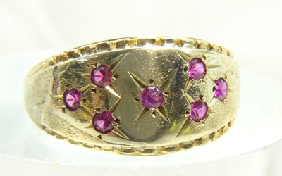 Beautiful 14 K Gold Textured Starburst Dome Multi Stone Pink Spinel Sz ...