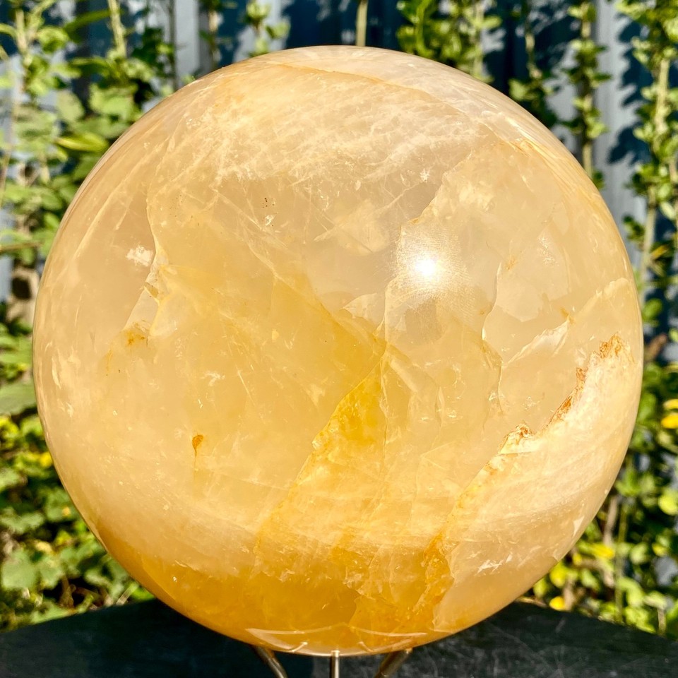 16LB Natural yellow gum flower crystal ball hand polished stone | eBay