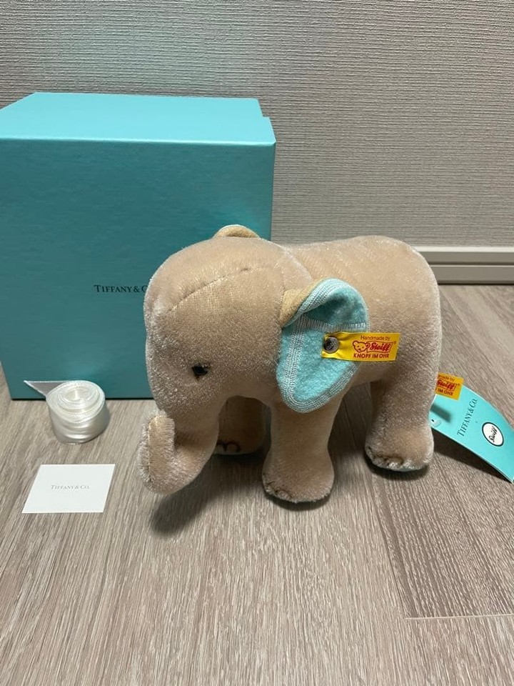 Tiffany x Steiff Elephant Tiffany Blue Plush Toy Limited Edition with ...